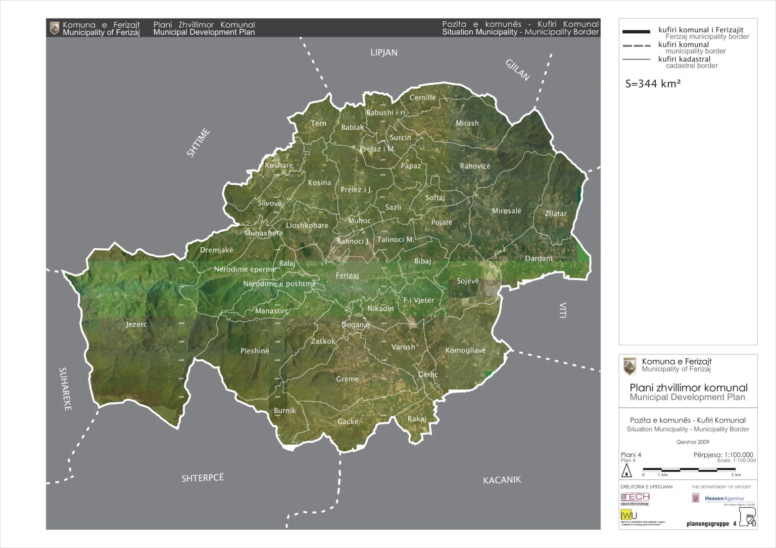 Harta e qytetit – Komuna Ferizaj